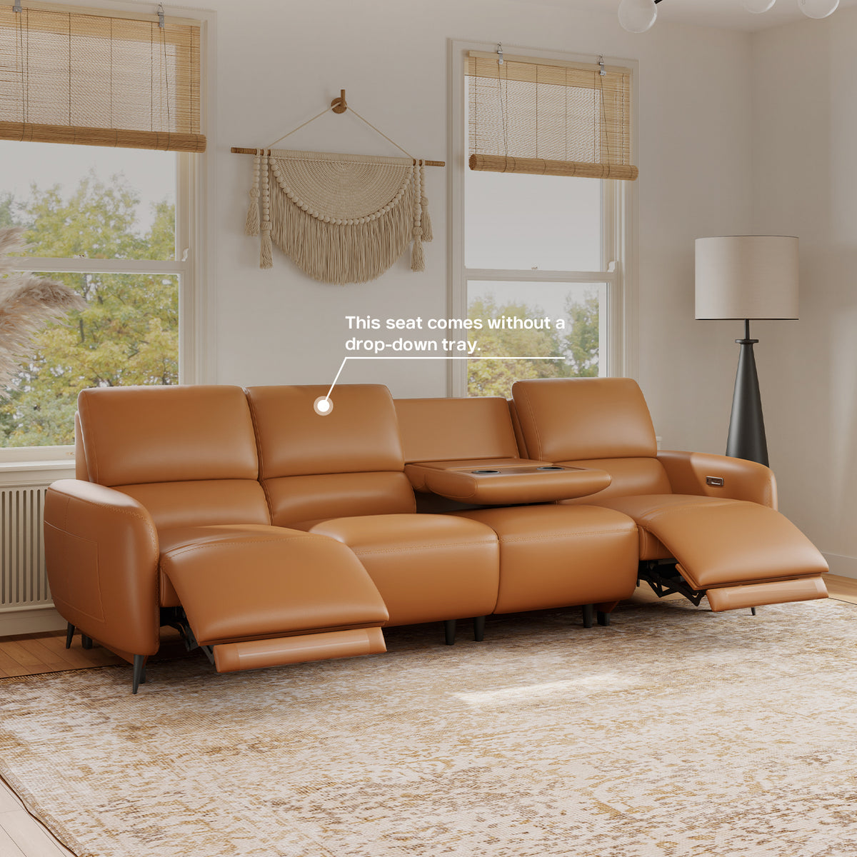Aliving Home 3 Seater Recliner Sofa | Power Leather Comfort