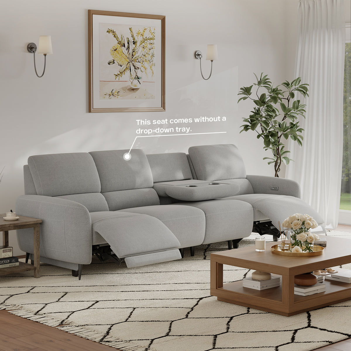Aliving Home 3 Seater Recliner Sofa | Power Leather Comfort
